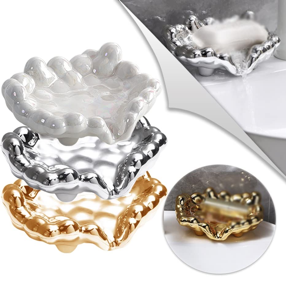 HALOU Bathroom Soap Dish Soap Box Shower Soap Holder Sink Deck Bathtub Shower Tray Mesa Adornment (Color : Black)