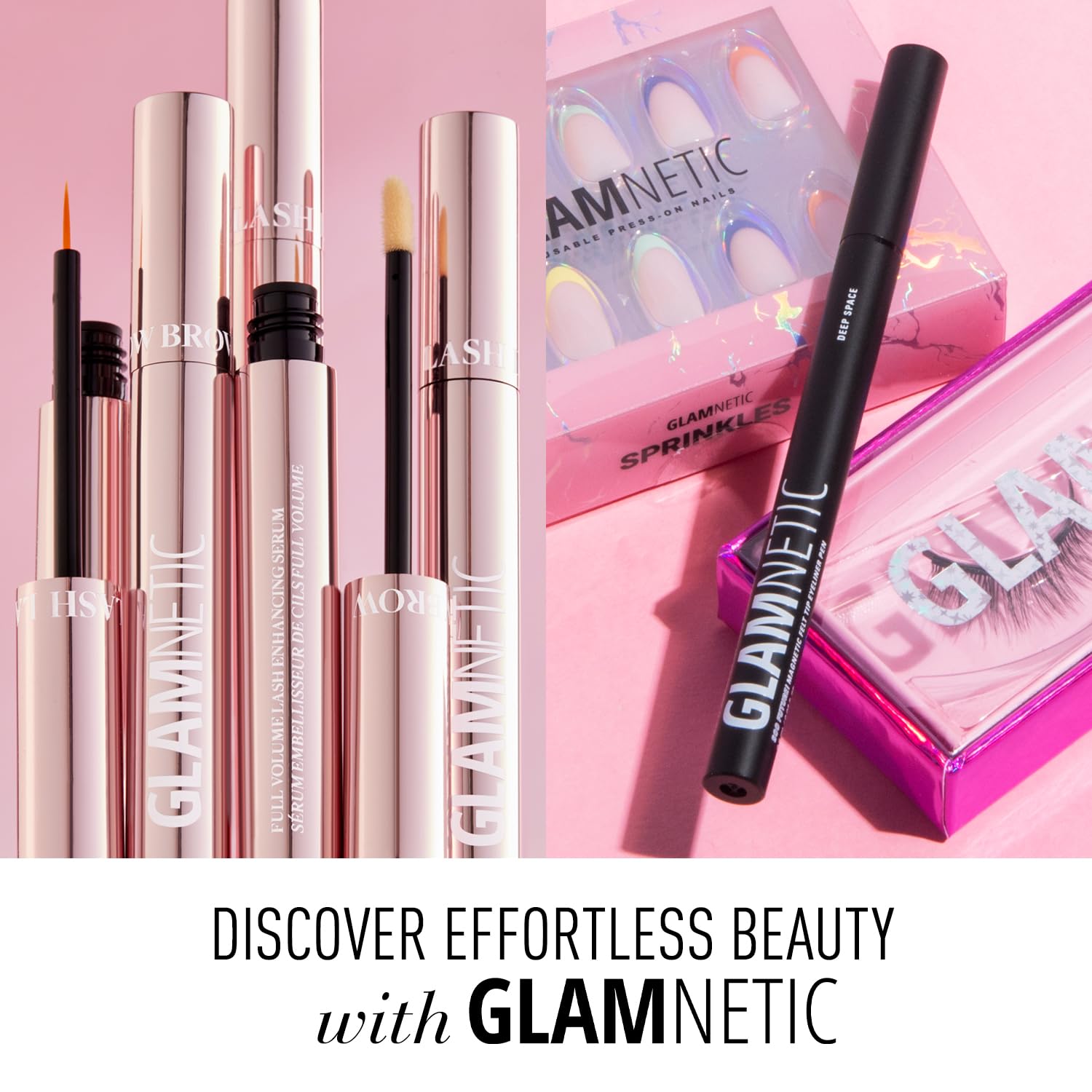 Glamnetic Magnetic Eyelashes Lash Kit | Virgo + Magnetic Eyeliner Pen Lashes Pack, Dramatic Long Eyelash Kit, Reusable up to 60 times - 1 pair + liner