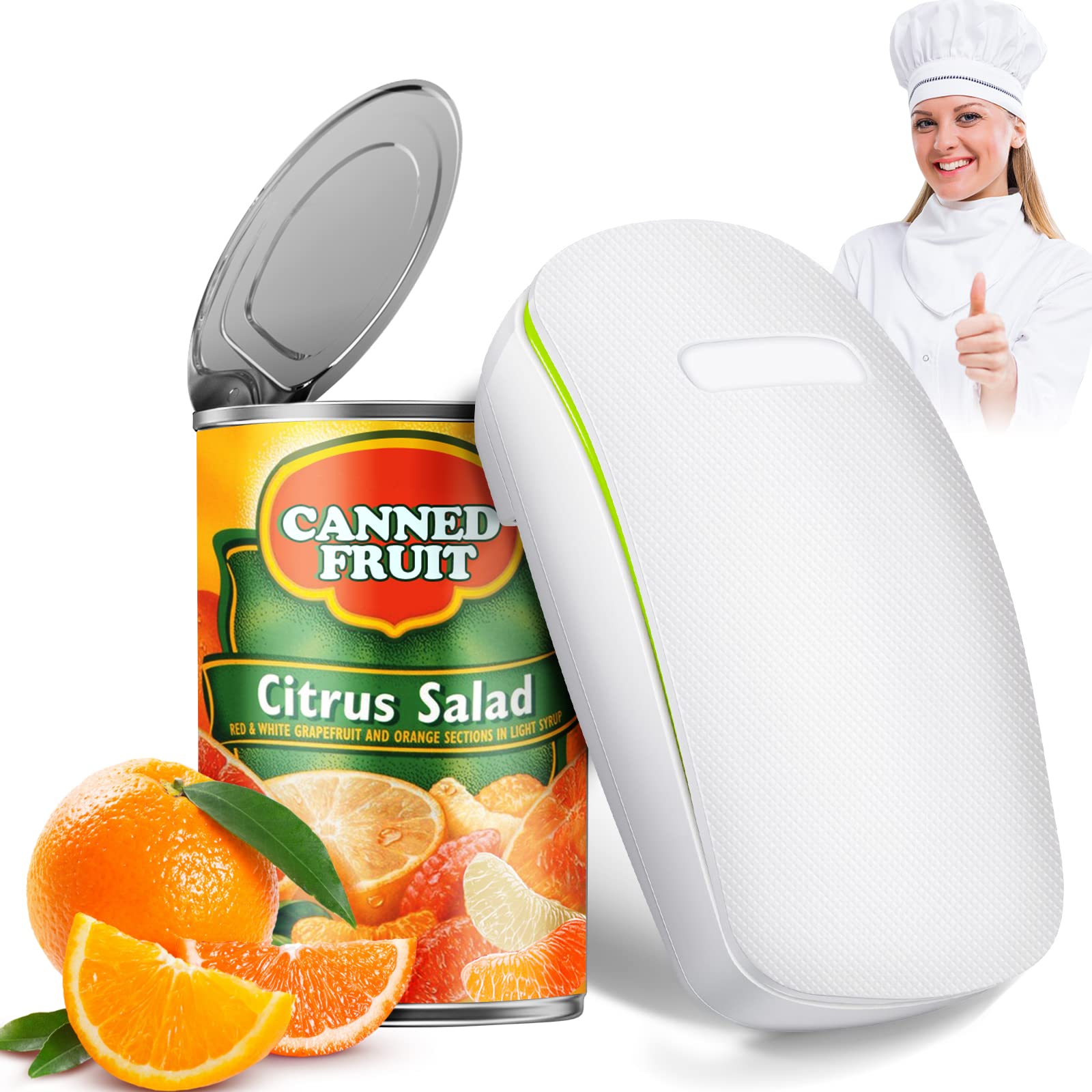 Electric Can Opener, One Touch Hand Free Can Openers, No Sharp Edge, Food-Safe, Automatic Handheld Can Openers for Kitchen Arthritis and Seniors, Kitchen Gadget & Gift for Almost Size Can