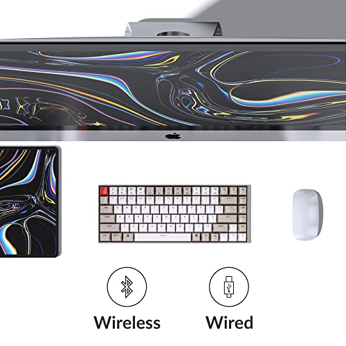 Keychron K2 75% Layout Bluetooth Wireless/USB Wired Mechanical Gaming Keyboard Mechanical Blue Switch, Compact 84 Keys Computer Keyboard for Mac & Windows