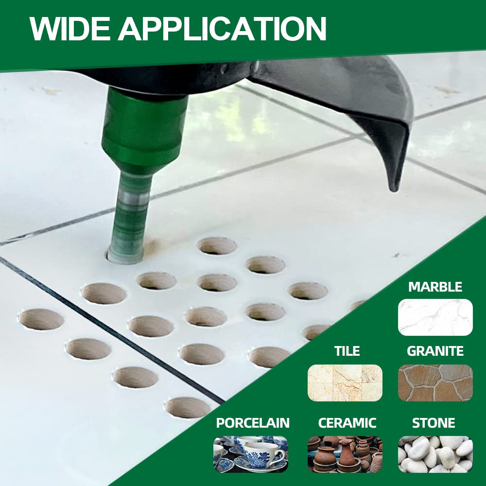 KURSTOL Diamond Core Drill Bits - 1-1/4 Inch with 58-11 Thread Dry Tile Hole Saws for Dry Drilling Porcelain Ceramic Tile Granite Marble Stone Vacuum Brazed Diamond Drill Bit 32mm