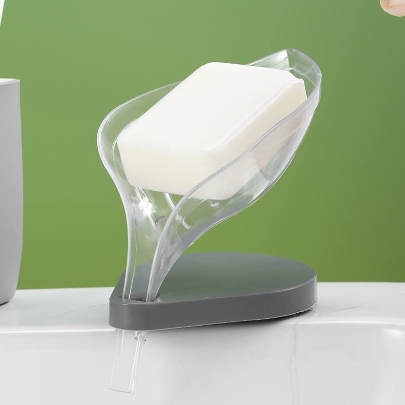 HALOU Soap Dish Drain Soap Rack Bathroom Accessories Suction Cup Soap Dish Tray Soap Dish for Soap Container