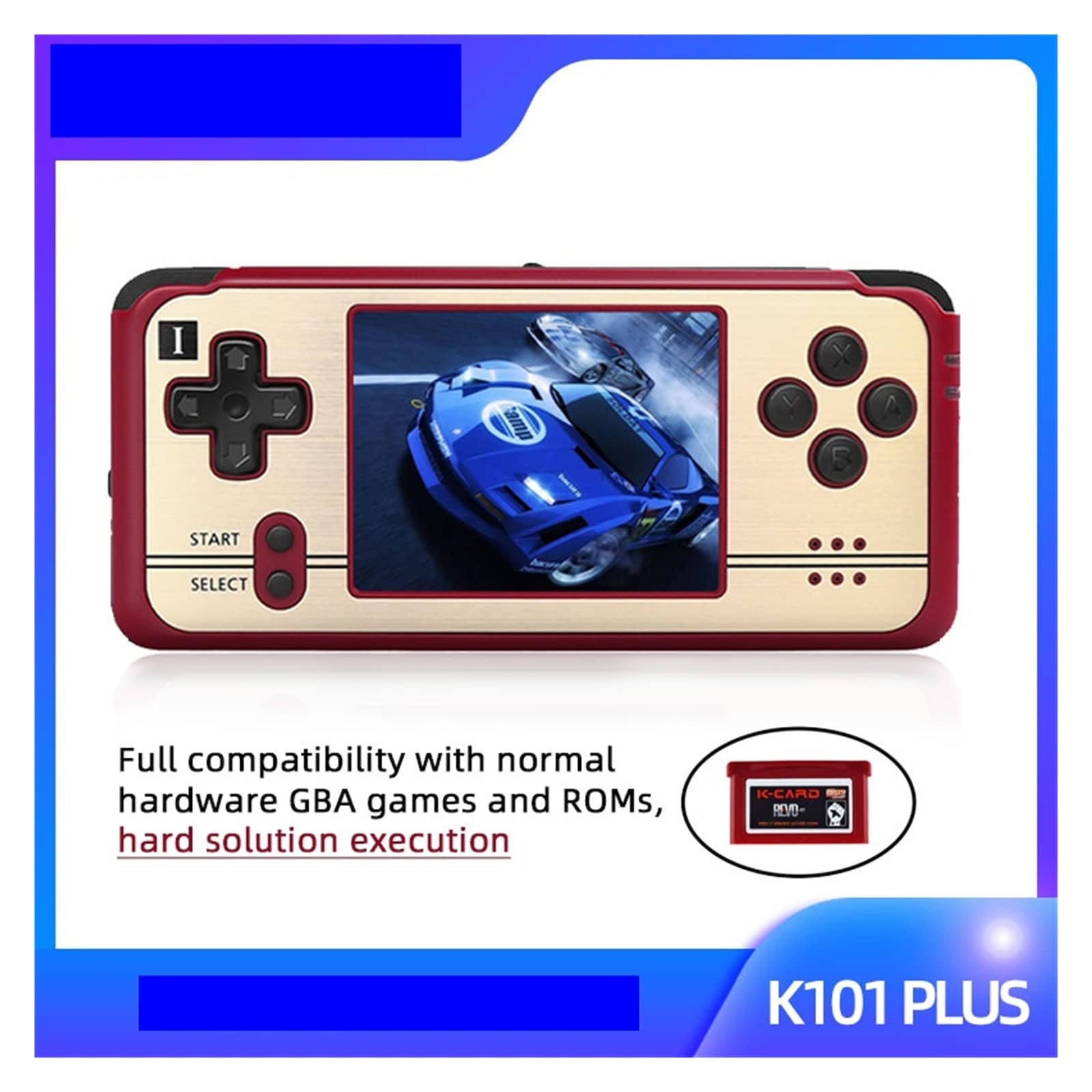 K101 Plus Pocket Handheld Game Console 3 "TFT Screen Dual CPU (Color : K101 with 8G Bag)