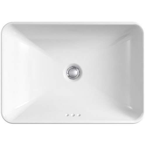 KOHLER 5373-0 Vox Rectangle Vessel Bathroom Sink, Vitreous China , 22-5/8" W X 16-1/8"L, White