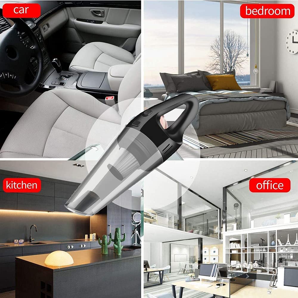 Handheld Vacuum Cleaner, Cordless Vacuum Cleaner, Rechargeable Car Vacuums 120W 6000PA Strong Suction, Wet & Dry Cleaning