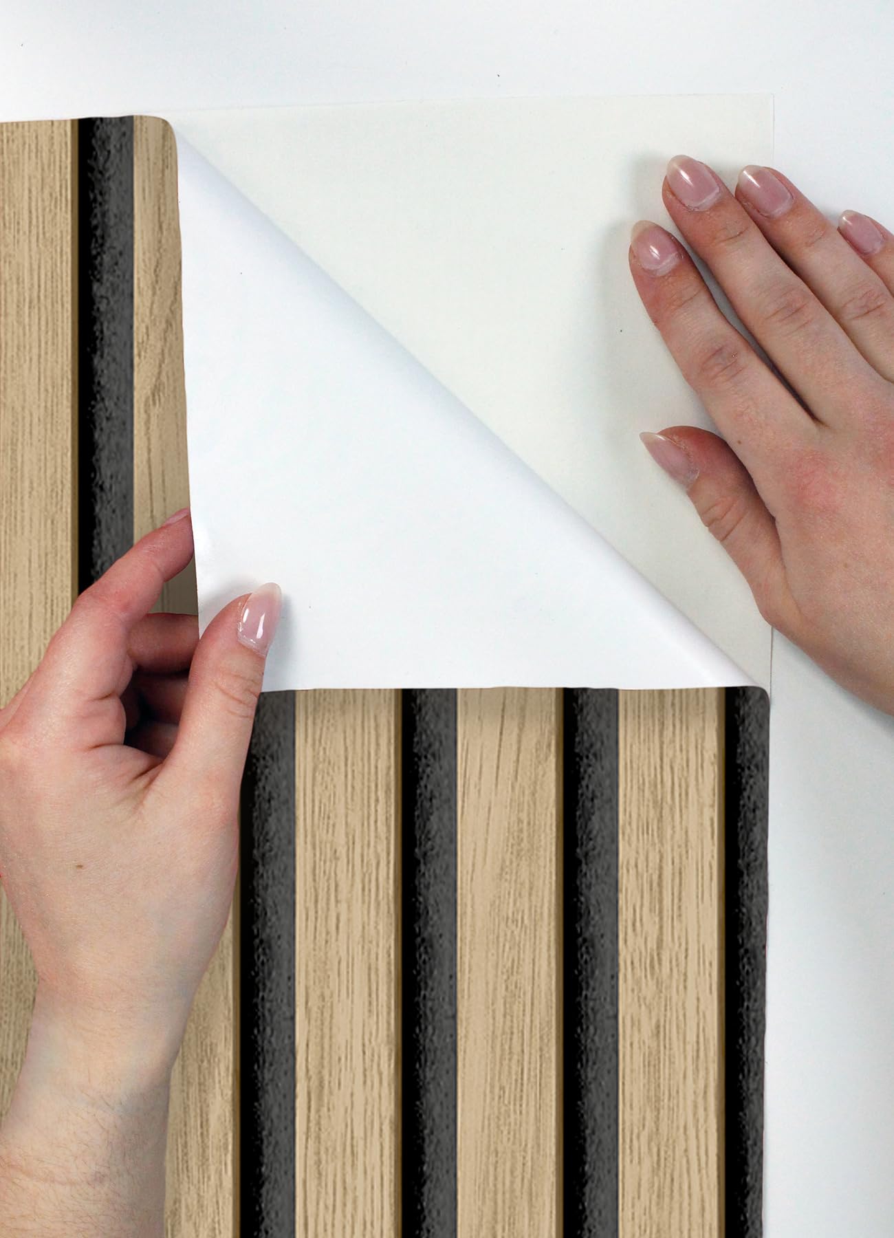 Oak Slat Wood Peel and Stick Wallpaper
