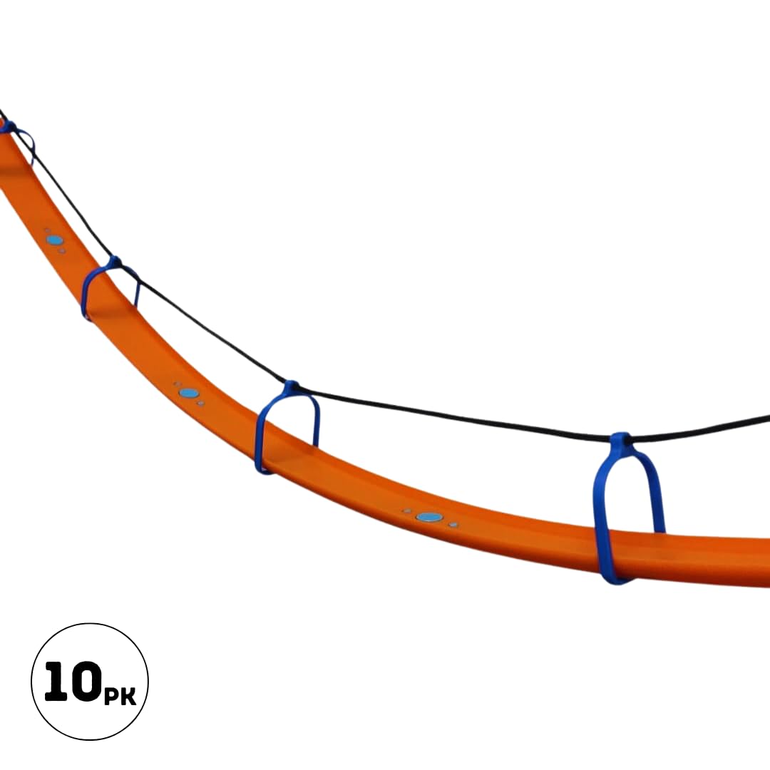 Suspension Bridge Kit Compatible with Hot Wheels Racetracks | 10 Bridge Supports, Rope, and Wall Connectors Included | Made in USA (Blue 1-Lane Kit)