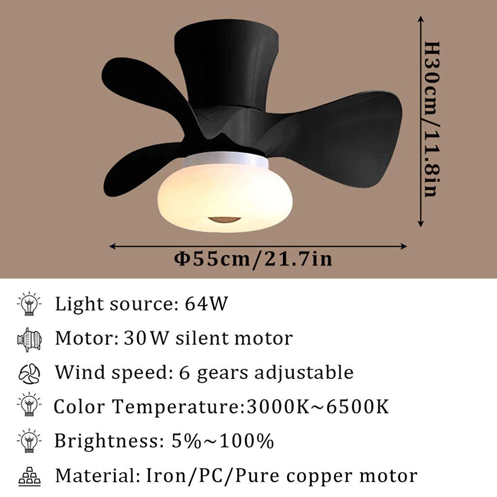 FairUo Kids Bedroom Ceiling Fan with Light Reversible with Remote Control 6 Speeds Led Dimmable Fan Ceiling Light 64W with Timer Modern Quiet Ceiling Fan Light