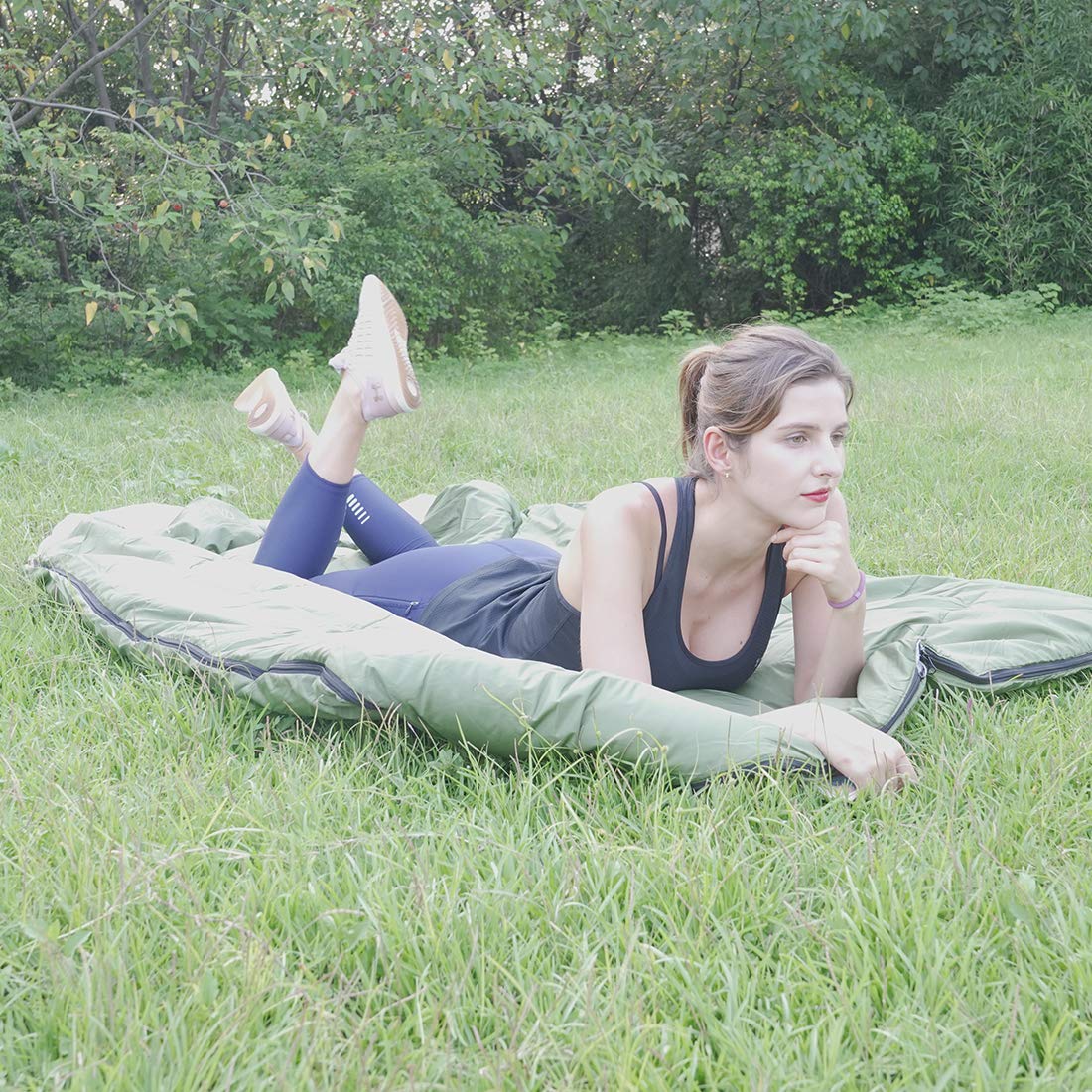 FARLAND Sleeping Bags 20℉ for Adults Teens Kids with Compression Sack Portable and Lightweight for 3-4 Season Camping, Hiking,Waterproof, Backpacking and Outdoors (Dark Grey Double, Rectangle)