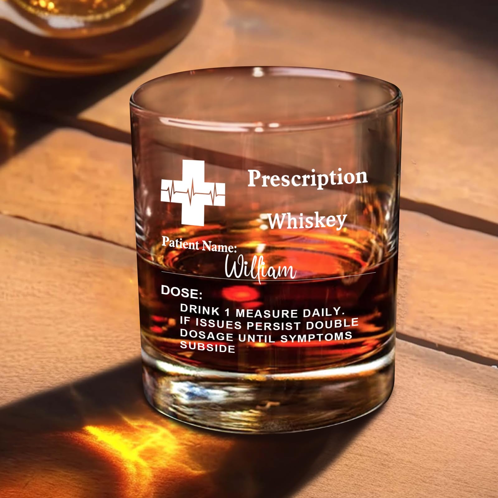 Personalized Prescription Whiskey Glass Gift - Custom Engraved Bourbon Whiskey Glasses for Fathers Day, Wedding - Personalized Cocktail Glass Premium Luxury Gift for Men Groomsman Dad