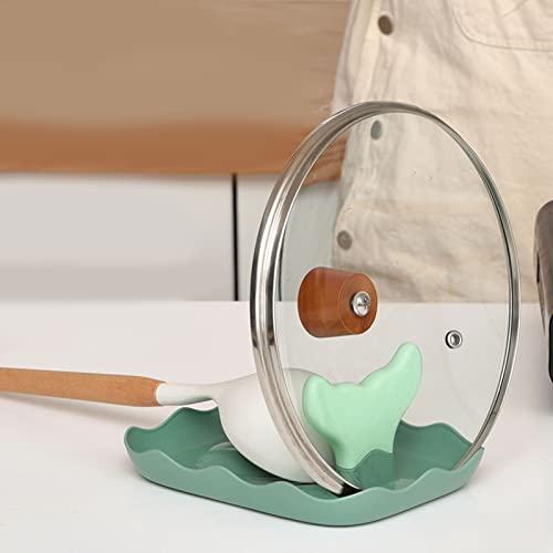 For Creative Fish Whale Tail Pot Lid Holder Multifunctional Spoon Rest Small Ladle Spatula Shelf Pan Cover Stand Rack Utensil Organizer For Kitchen Counter Pot Lid Holder Organizer
