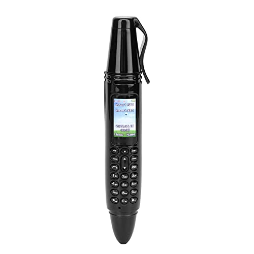 Yunseity Pen Mini Cell Phone Bluetooth Dialer 0.96in Tiny Screen Mobile Phone Support GSM Dual SIM Max 32G TF Card with Camera Flashlight Radio Music Player Rechargeable Mini Pen Cellphone