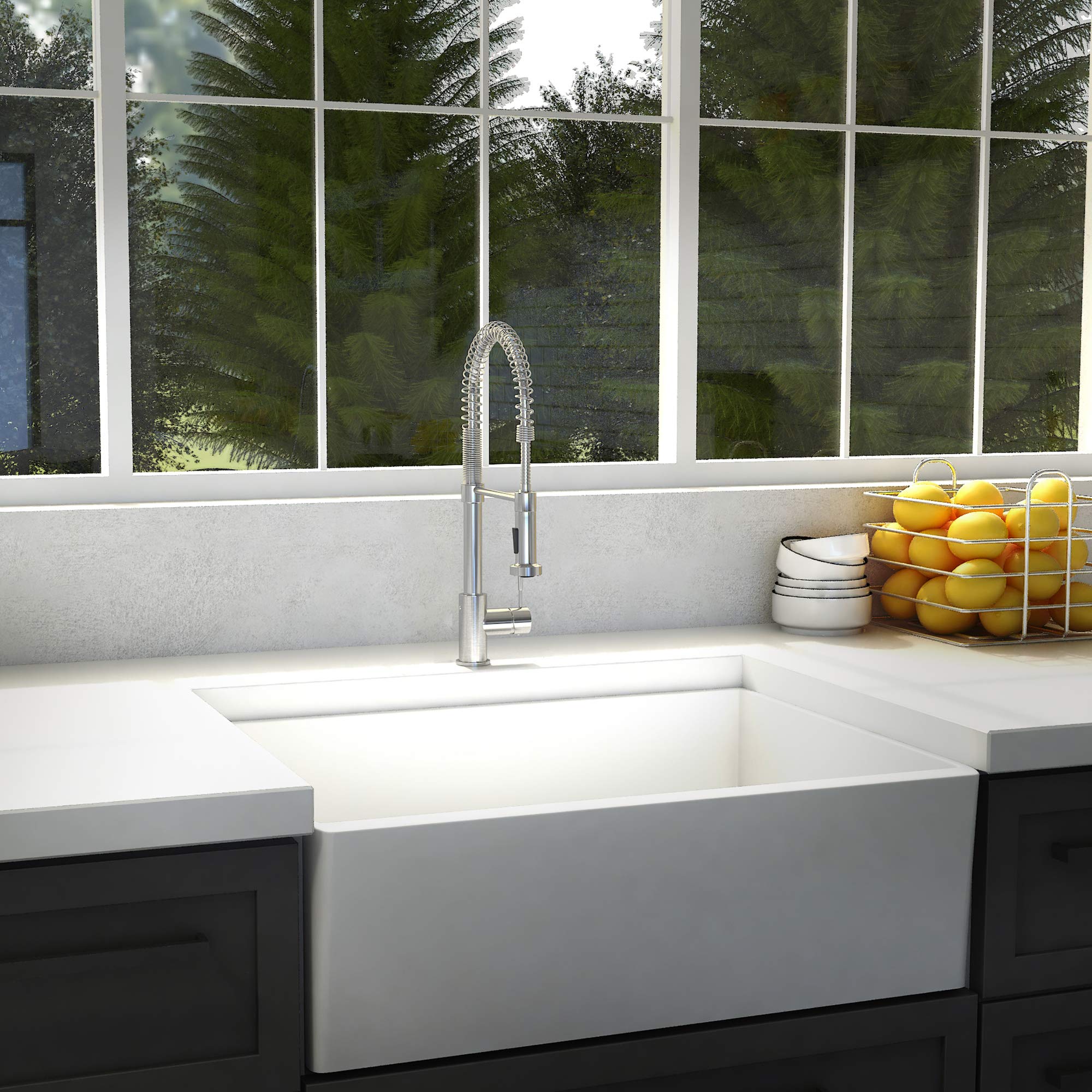 Zline APL-KF-CH Apollo Pull Down Spring Kitchen Faucet, Chrome; PVD Technology; 360-Degree Swivel; 1.8 Gallon/Minute Flow Rate; High-Pressure Anti Splash; Single Handle