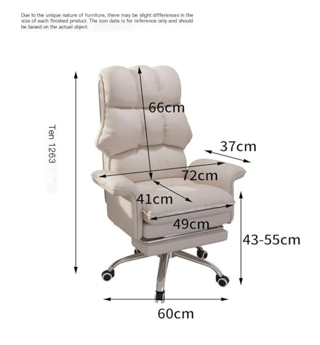 Ergonomic Office Chair, Desk Chairs with Wheels Home Office Computer Game Comfortable Modern Simple Lift Swivel Chair (Color : White)