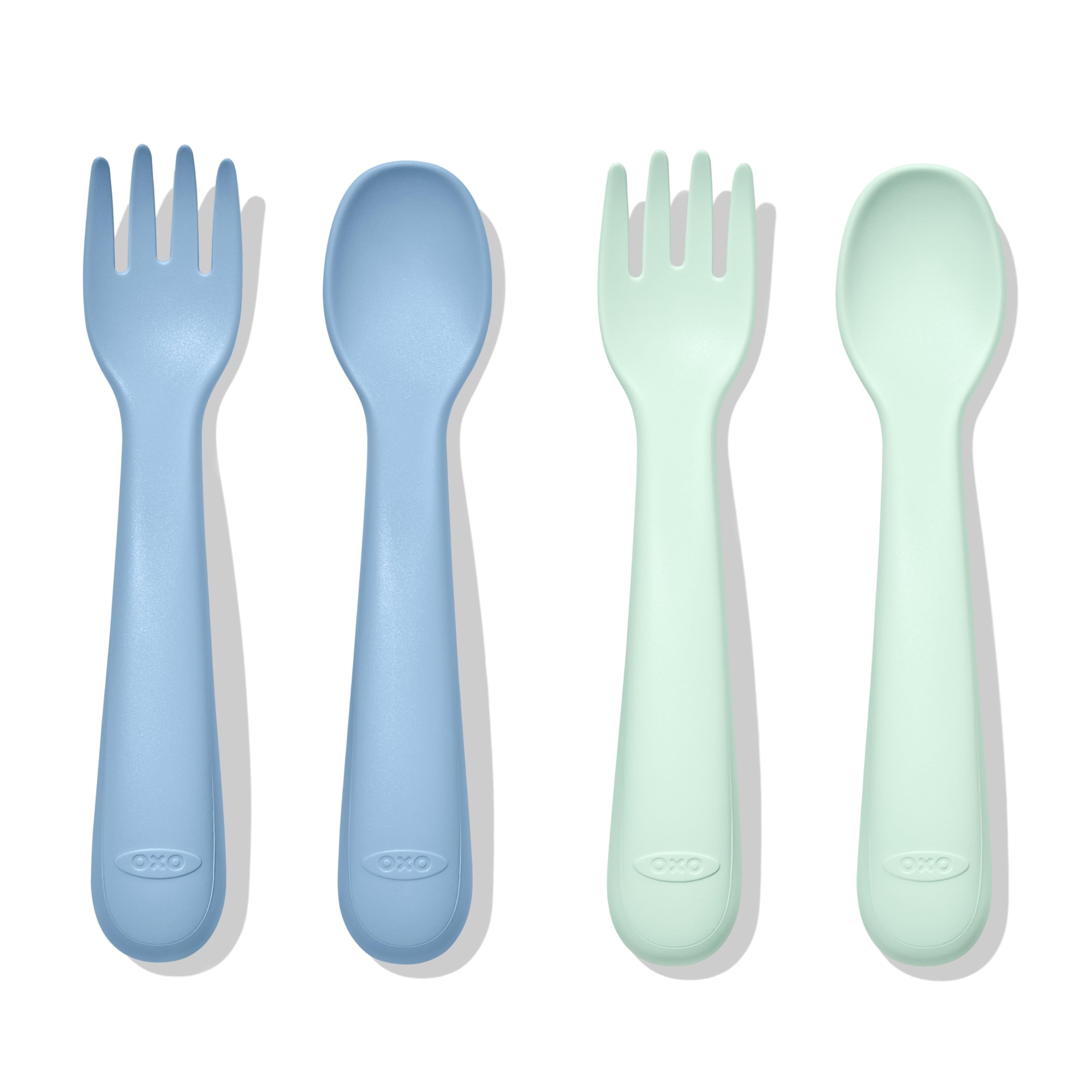 OXO Tot Plastic Fork and Spoon Set - Opal and Dusk