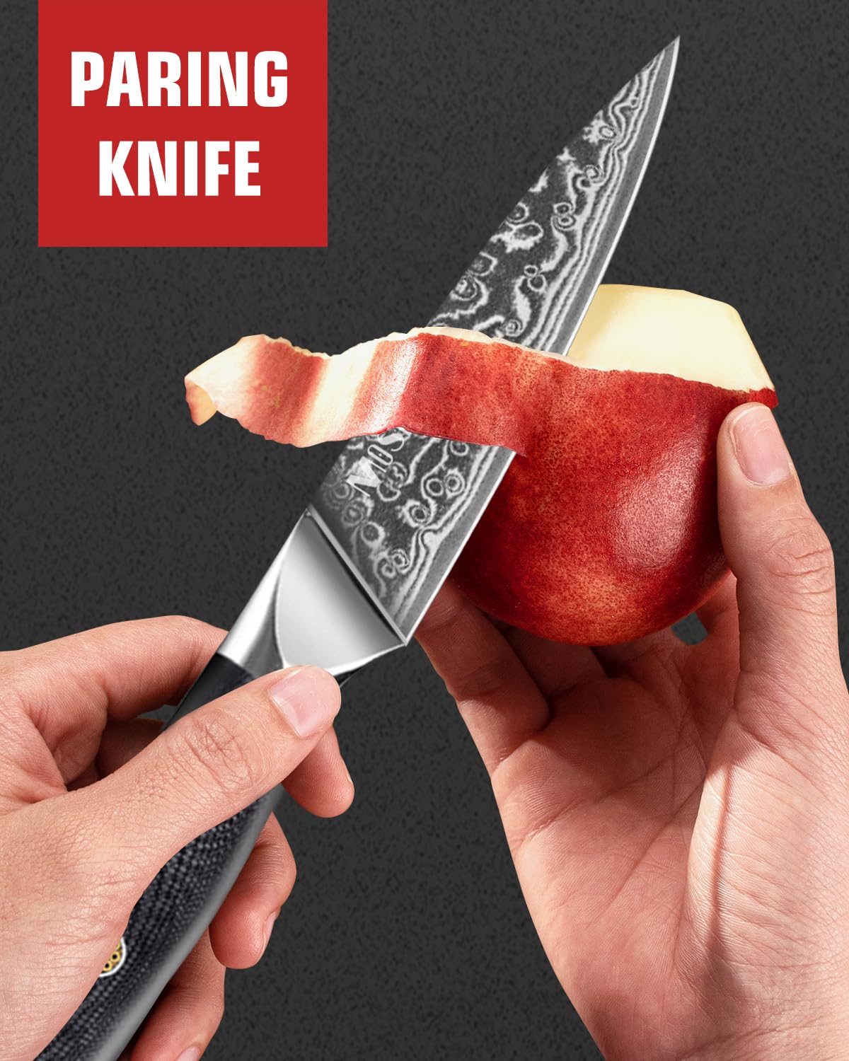 MOSFiATA Kitchen Knife ,Damascus paring Knife 3.5 inch Fruit Knife