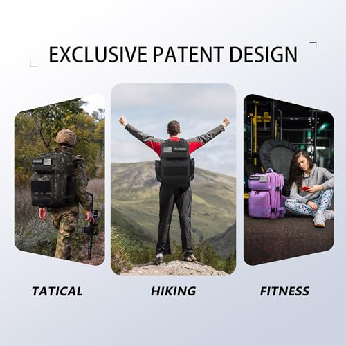 Saboos Gym Backpack for Women Tactical Military Outdoor Hiking Travel Camping Backpack Nylon Large Rucksack 25L Purple