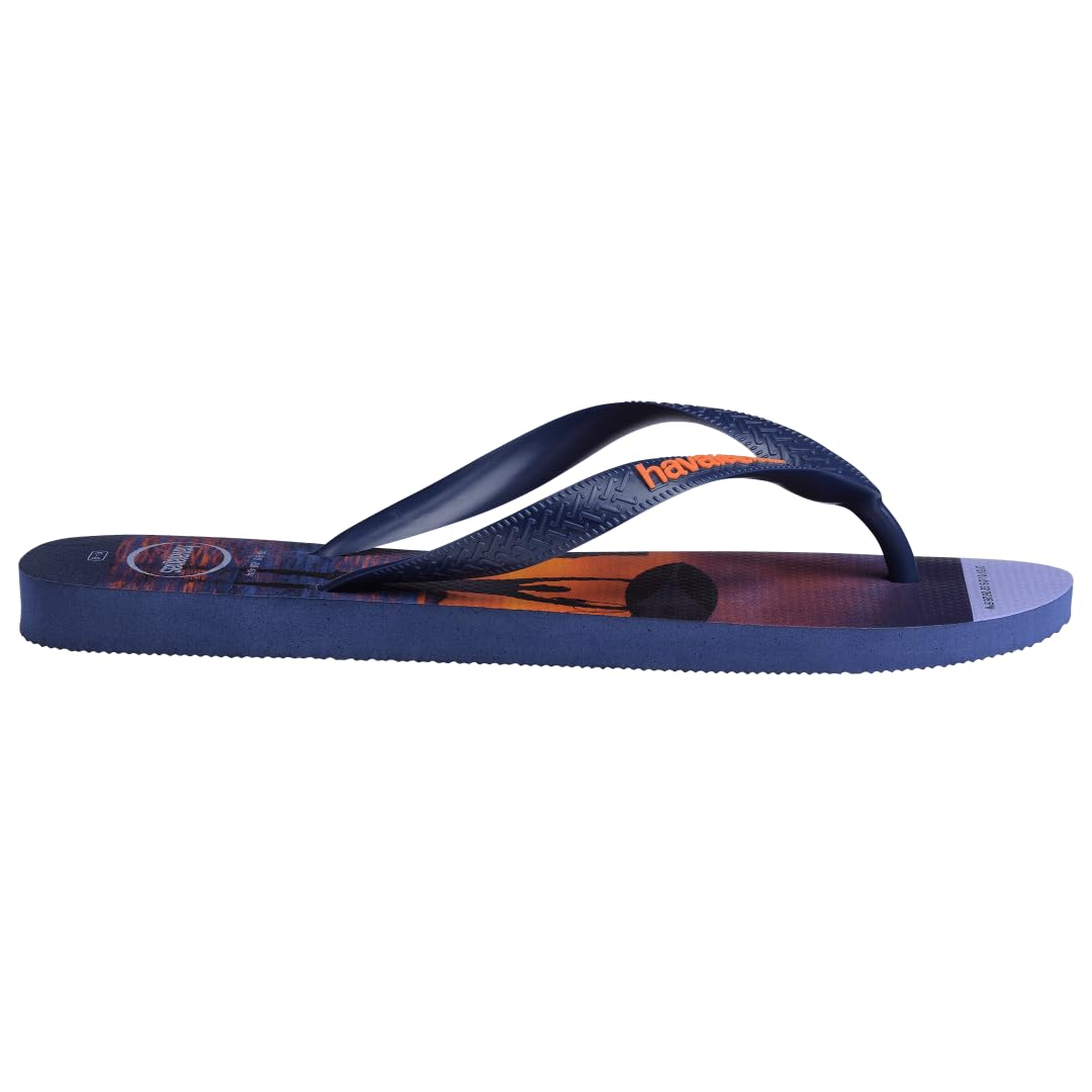 Havaianas Men's Hype Flip Flop Sandal, Navy Blue/Navy Blue/Begonia Orange, 13