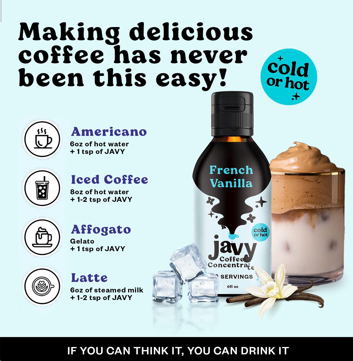 Javy Coffee Concentrate Bundle - Cold Brew Coffee, Perfect for Instant Iced Coffee, Cold Brewed Coffee and Hot Coffee - Original & Vanilla