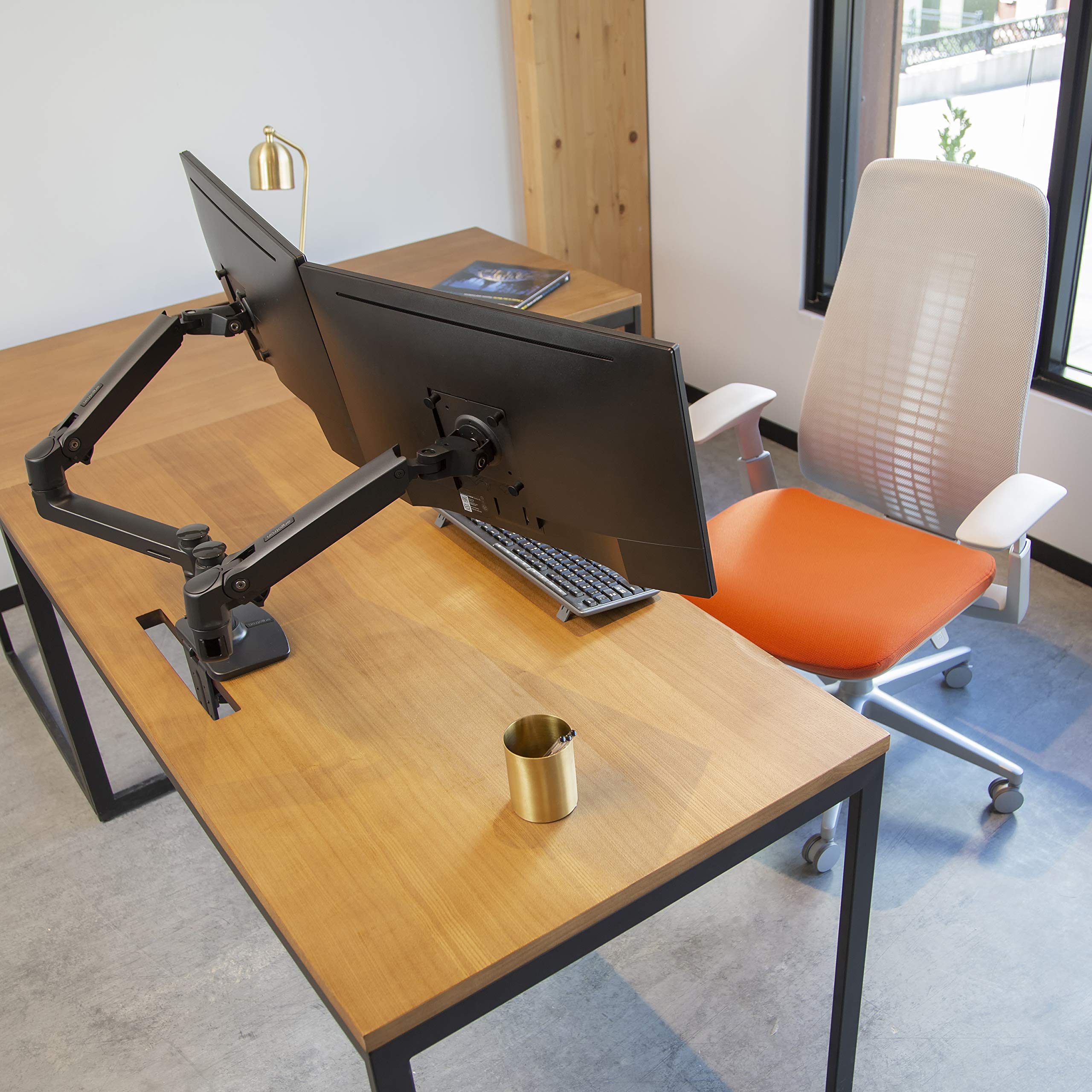 Ergotron β LX Dual Monitor Arm, VESA Desk Mount β for 2 Monitors Up to 27 Inches, 7 to 20 lbs Each β Matte Black