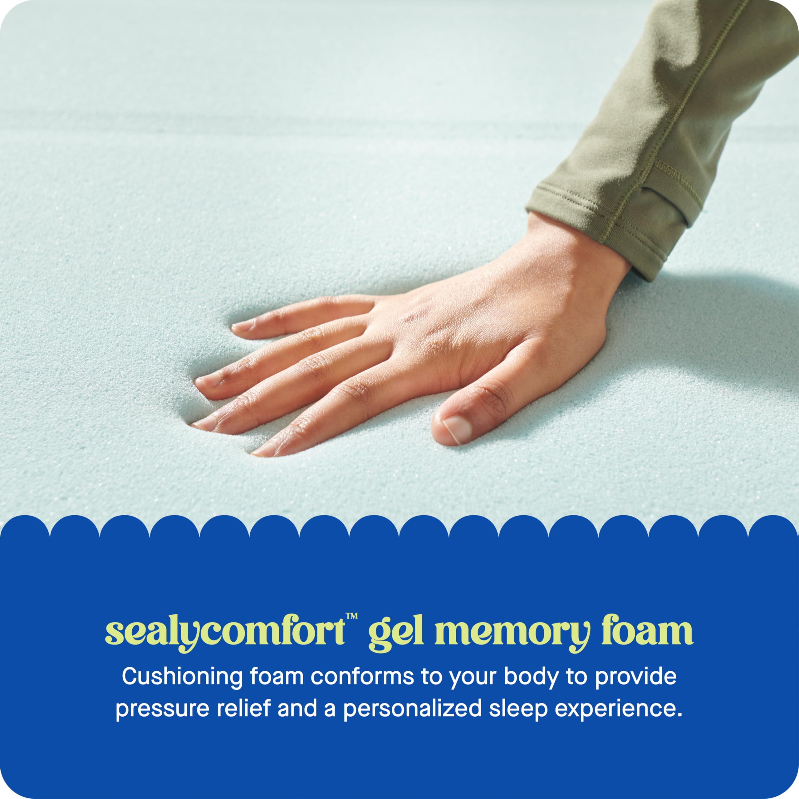Sealy Dreamlife 3β Gel Memory Foam Mattress Topper with Cooling Cover, King