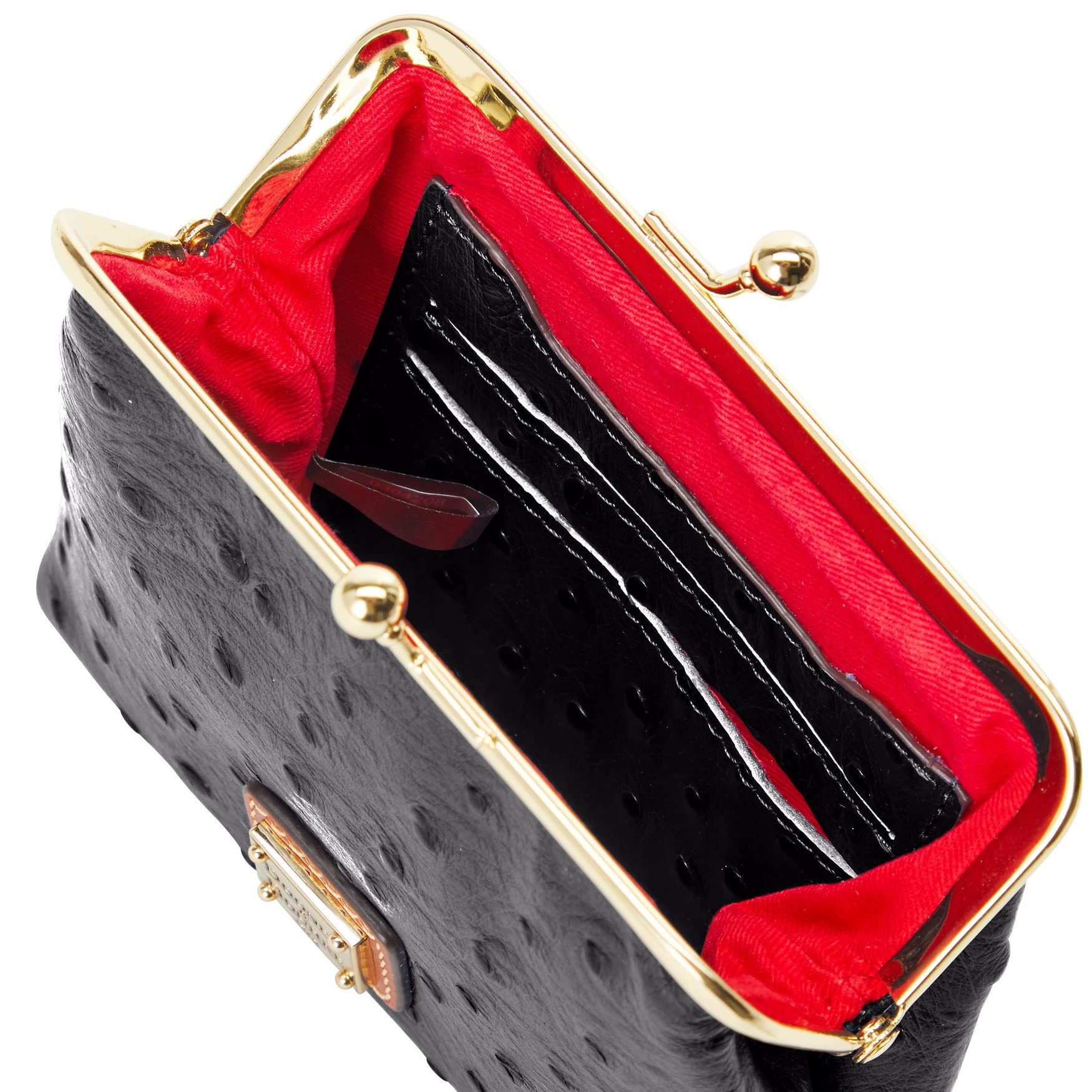 Dooney & Bourke Wallet, Ostrich Large Frame Purse Wallet - Black