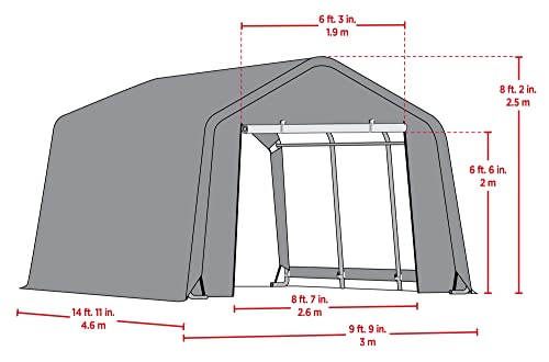 Scotts 10' x 15' x 8' All Season Outdoor Storage Shed with Waterproof Cover, Green