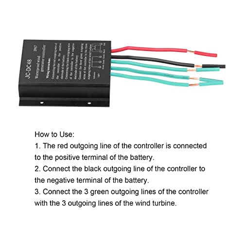 Luqeeg 48V Wind Turbine Controller, Automatic IP67 Waterproof Wind Power Regulator Suitable for 400W Wind Turbine System, Aluminium Alloy Mini Wind Turbine Generator Controller