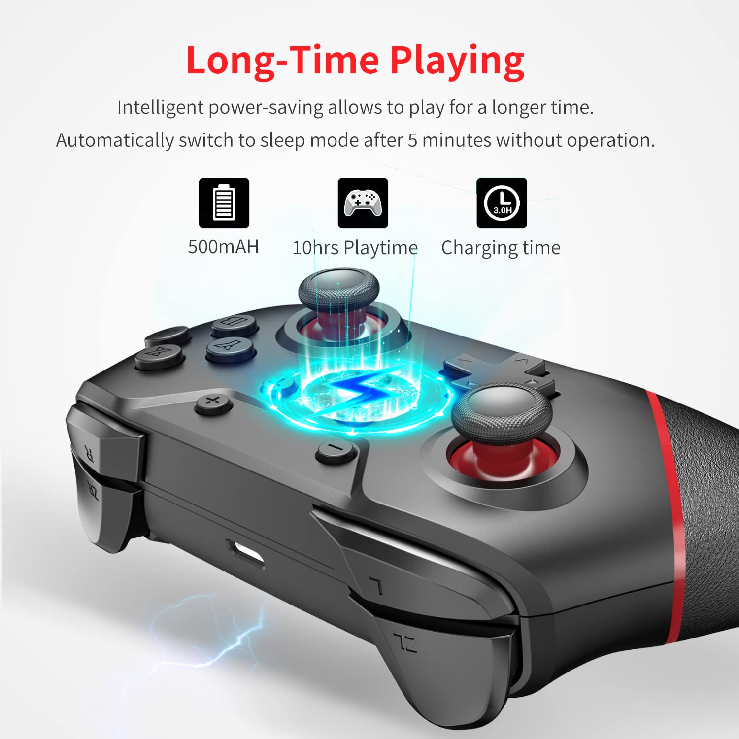 GCHT GAMING Switch Controller with Back Buttons, Switch Pro Controller for Switch/Lite/OLED Wireless Switch Controller with Wake Up, Turbo, Motion, Vibration and Compatible PC and Steam Mode (Red)
