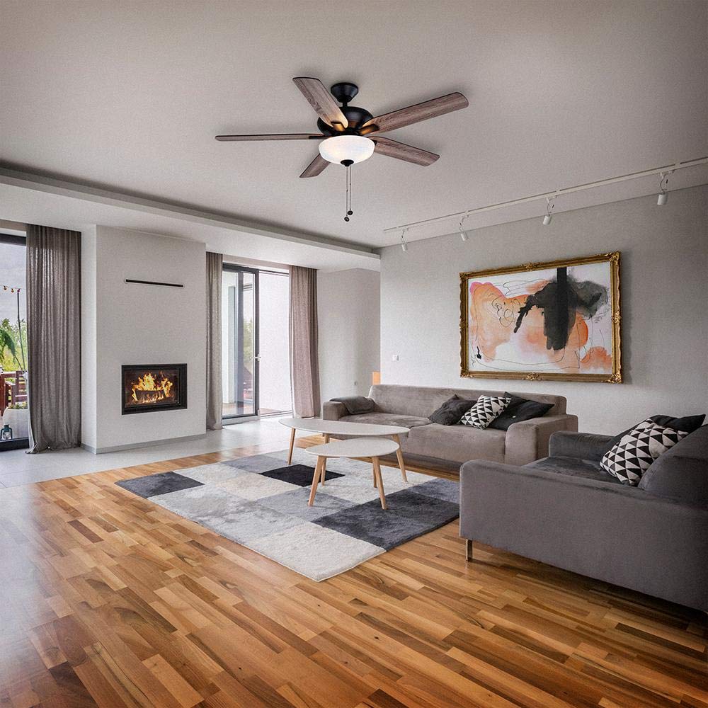 Hampton Bay 57264 Holly Springs 52 in. LED Matte Black Ceiling Fan
