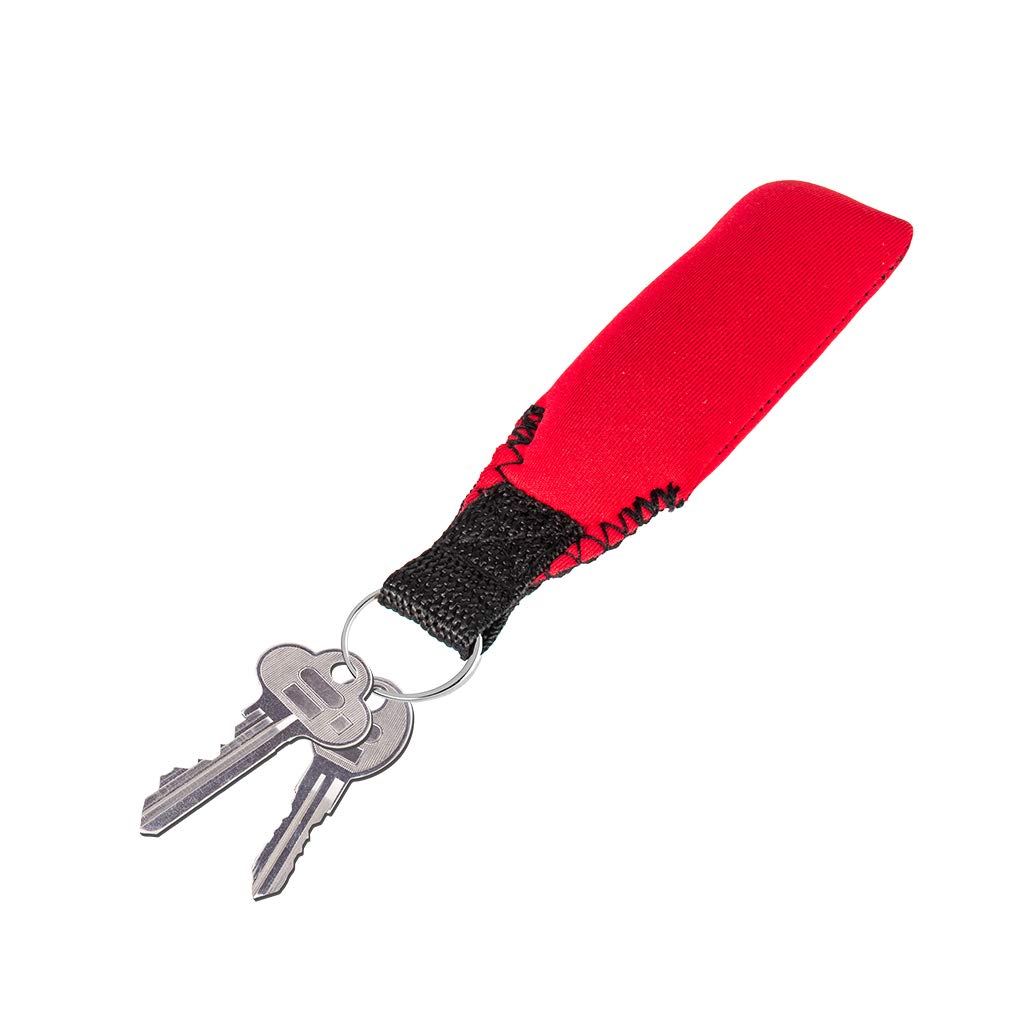 Floating Neoprene Keychain, Rectangle Buoyant Key Ring, Water Sports Keychain for Marine Boat, Fishing, Sailing, Surfing, Kayaking, Swimming, Diving, Water Sports Red