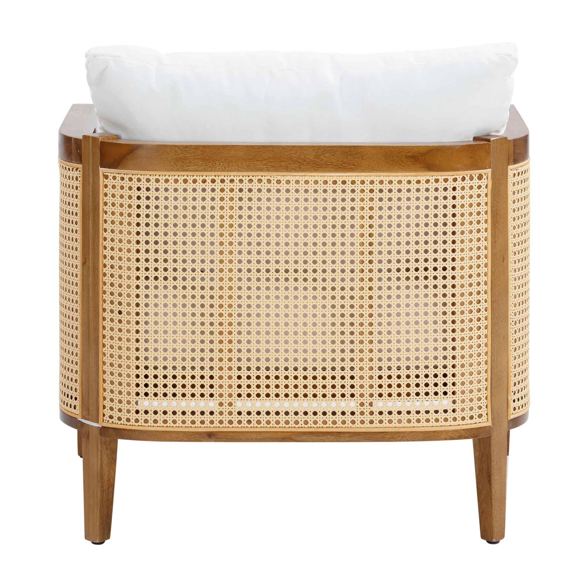 Nathan James Bohemian Upholstered Outdoor Patio Seating, Set of 2 Chairs, Light Acacia Wood/Linen White - Twila