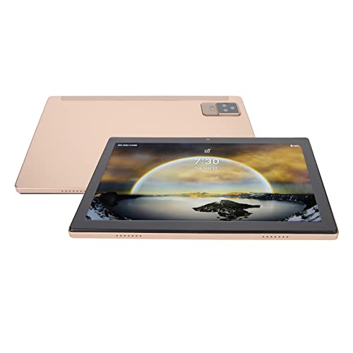 Haofy Gaming Tablet, 6GB RAM 256GB ROM Office Tablet 3 Card Slot 10.1 Inch FHD US Plug 100β240V Octa Core CPU for Family (Gold)