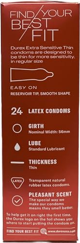 Durex Extra Sensitive Ultra Thin Condoms 24 Pack Personal Healthcare / Health Care, 24 Count (Pack of 1)