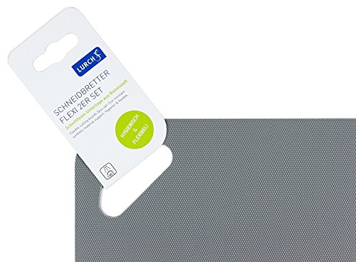 Lurch Germany Flexible Plastic Cutting Boards For Cooking | Flint Grey & White Thin Cutting Mat | Modern Dishwasher Safe And Bpa Free Cutting Board- Set Of 2