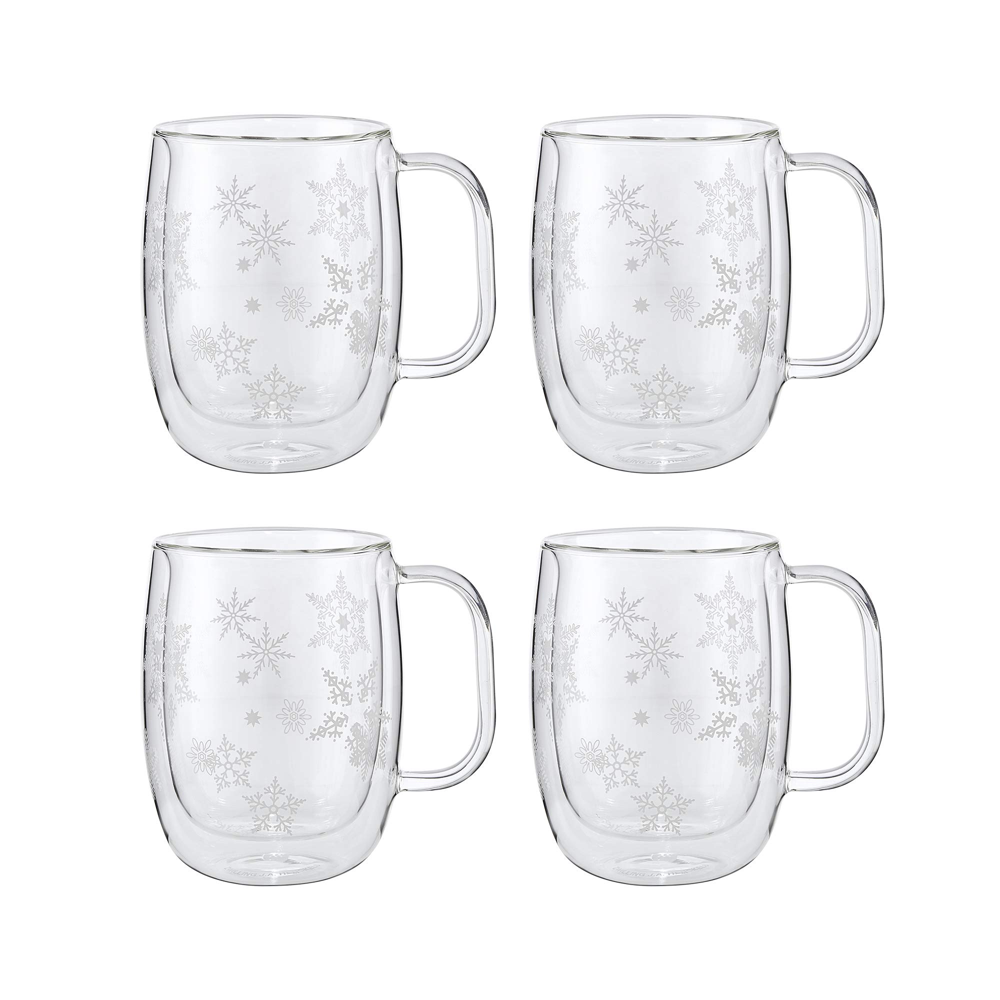 ZWILLING Sorrento Plus 4-pc 12oz. Double Wall Glass Coffee Mug Set