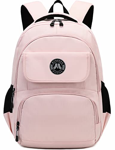 mygreen Laptop Backpack Large Computer Backpack Fits up to 15.6 Inch Laptop Water-Repellent School Travel Backpack Casual Daypack for Business/College/Women/Men Pink