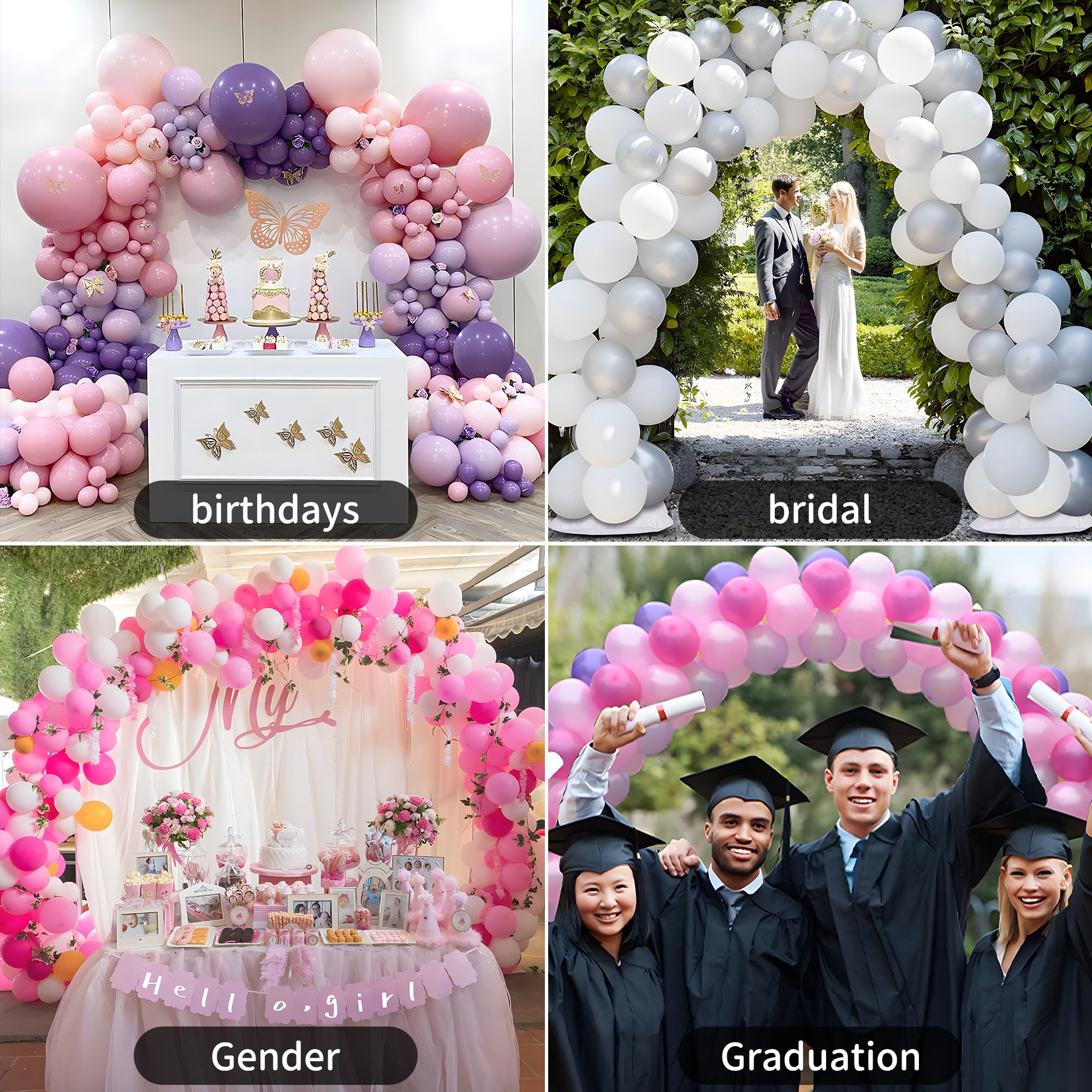 Toosci Balloon Arch Kit 9FT Height & 10FT Width, Adjustable Balloon Arch Stand Set,Balloon Arch Frame with Base for Wedding Baby Shower Birthday Party Supplies Decorations