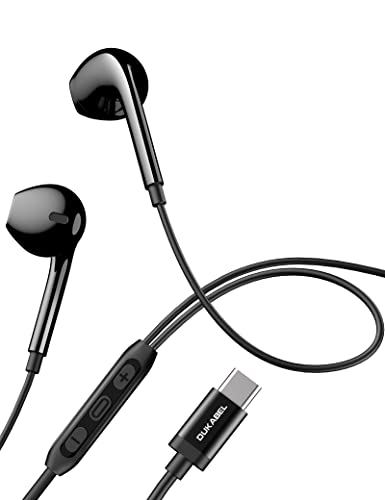 USB C Earphones, DUKABEL USB Type C Headphones with Microphone, 4FT USB C In-Ear Earbuds for Samsung S21 S22 S23 DAC Stereo USB C Wired Earbuds for Android Smartphone Galaxy S20 FE Note 20 Pixel 7 Pro