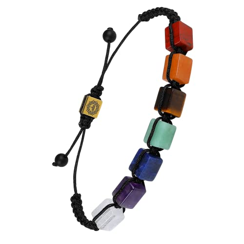 FENGSHUI-CAISHEN Chakra Bracelets, Healing Crystals Bracelet - Reiki Chakra Meditation Decor, Natural Stone and Hand-woven for Womens Mens