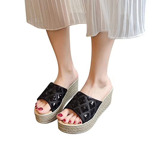Ladies Fashion Bright Leather Platform Wedge Casual Beach Sandals Womens Water Sandals Size 11