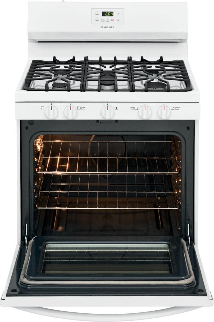 Frigidaire FCRG3052AW 30" Freestanding Gas Range with 5 Sealed Burners 5 cu. ft. Oven Capacity in White