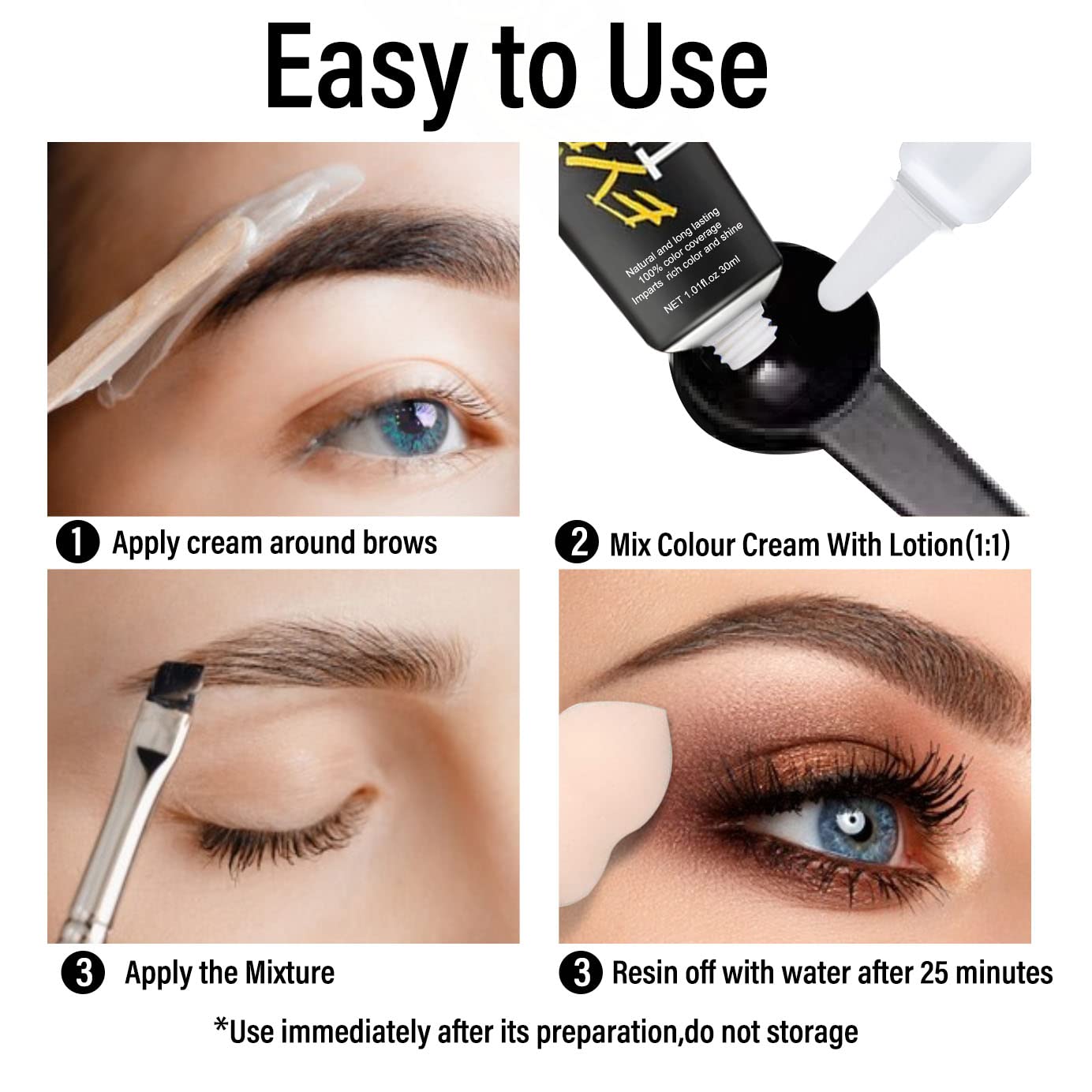 HANASCAR Eyebrow Тinting Kit, Eyebrow Ti-ηt & Eyelash Ti-ηt, Suitable for Salon & Home Use (Maroon)