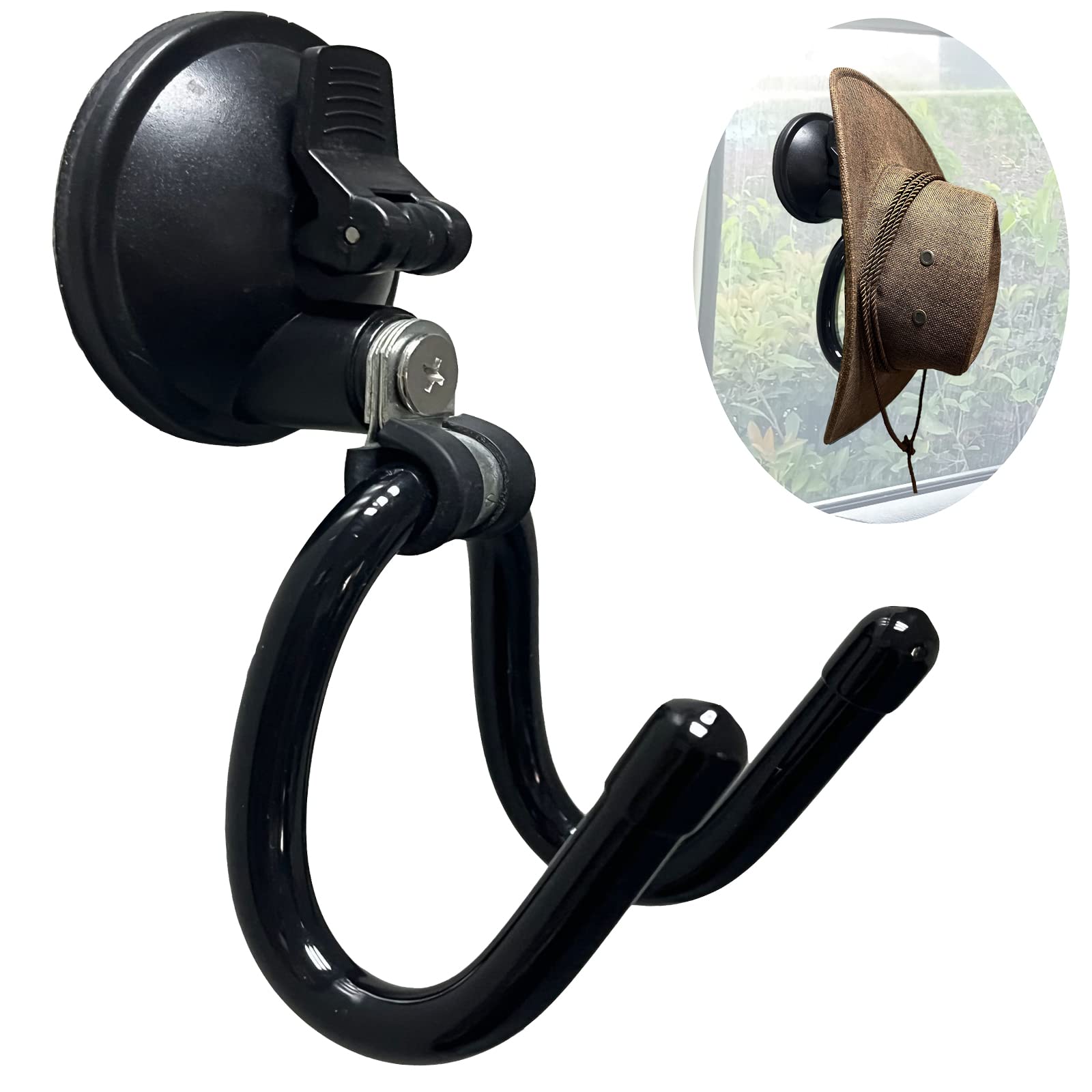 Pmsanzay Hat Rack, Acrylic Material, Suction Cup Hanger for Car & Truck, Hat Holder - No Falls Off - No Hat Damage