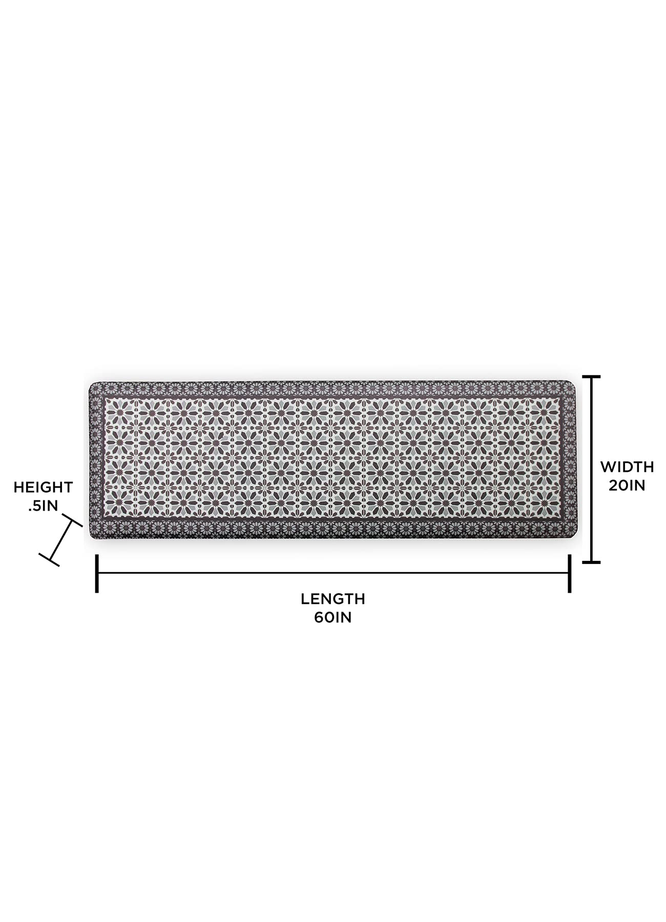 FloorPops FPA3731 Lannister Anti-Fatigue Comfort Long Mat, Black