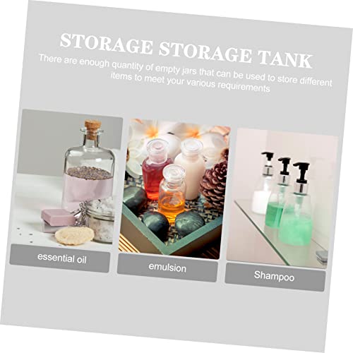 LEUYA 4 Sets Bottle Type Jars Multi-Function Use with Empty Cosmetic Dispensers Case Nail Daily Press of Accessory White Cases Toiletries Pump Dispenser Containers Shampoo Sample