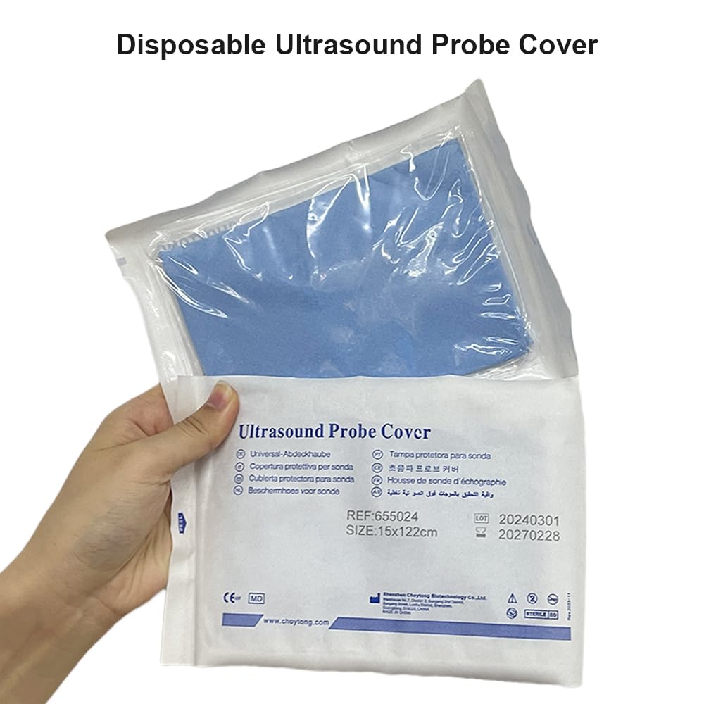 Ultrasound Probe Cover - Latex-Free Sterile Disposable Clear, 6 in x 48 in, Individual Packaging (50 Pcs/Package)