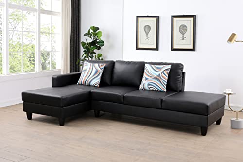 Star Home Living Lenardo Sectional Sofa, Black