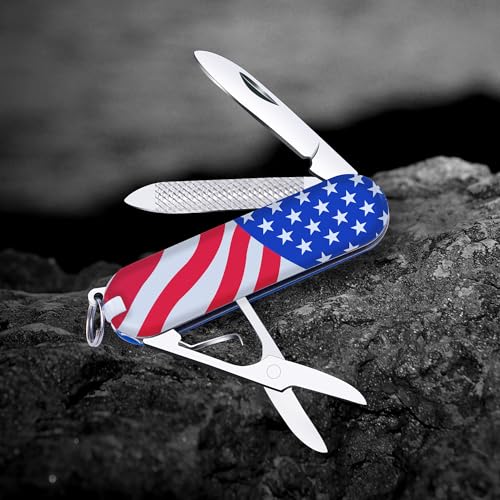 Swiss Eagle Premium Quality Classic Multi-Tool Army Knife - Compact - Tools In Your Pocket - US flag