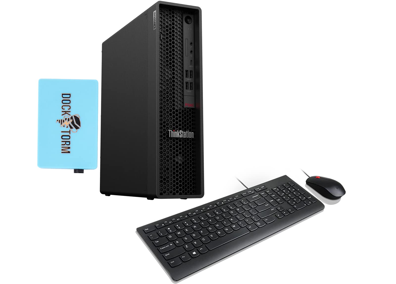 Lenovo ThinkStation P340 SFF Business Desktop (Intel i7-10700 8-Core, 64GB RAM, 2TB PCIe SSD, T1000 4GB, WiFi 6, Bluetooth 5.2, Ethernet LAN (RJ-45), Black, Win 11 Pro) with Hub